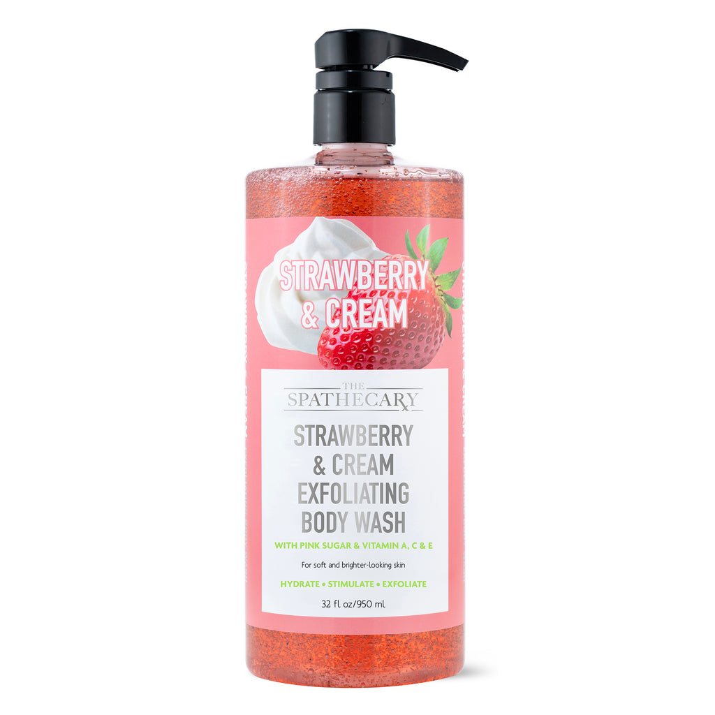 Strawberry & Cream Exfoliating Body Wash with Pink Sugar & Vitamin A ...